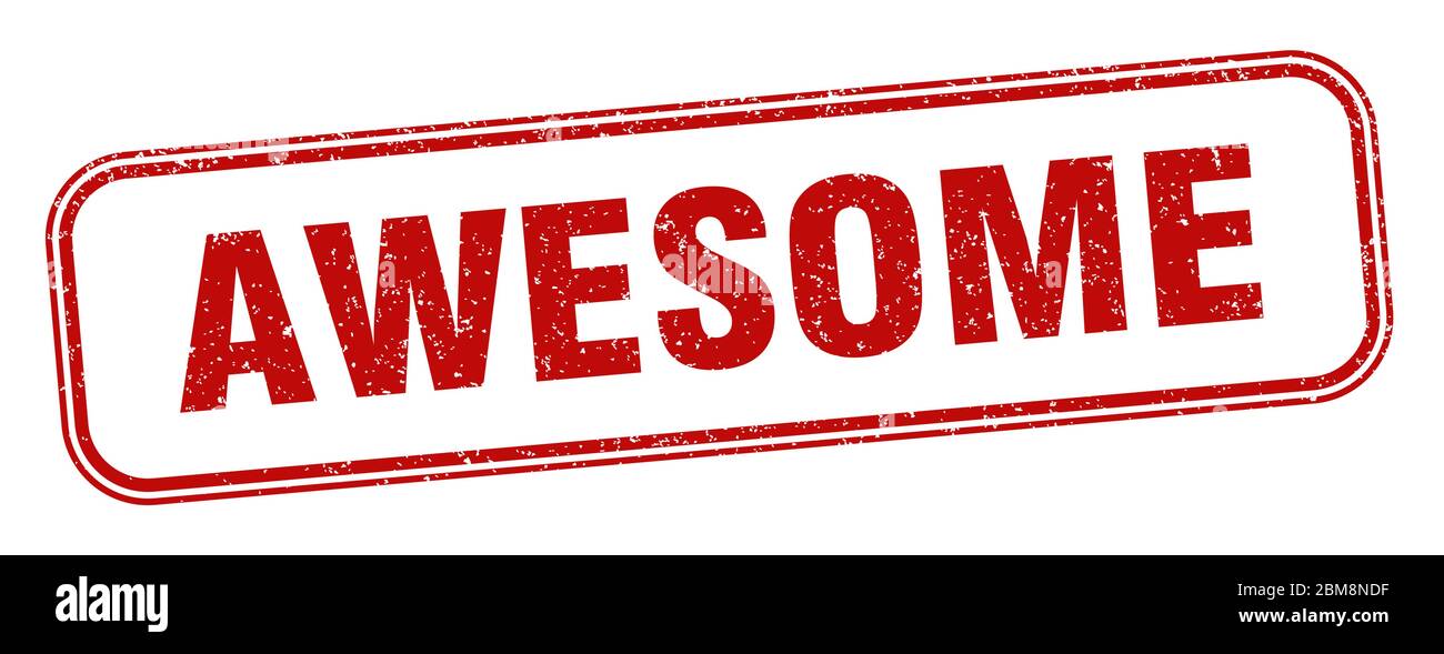 awesome stamp. awesome square grunge sign. label Stock Vector Image ...
