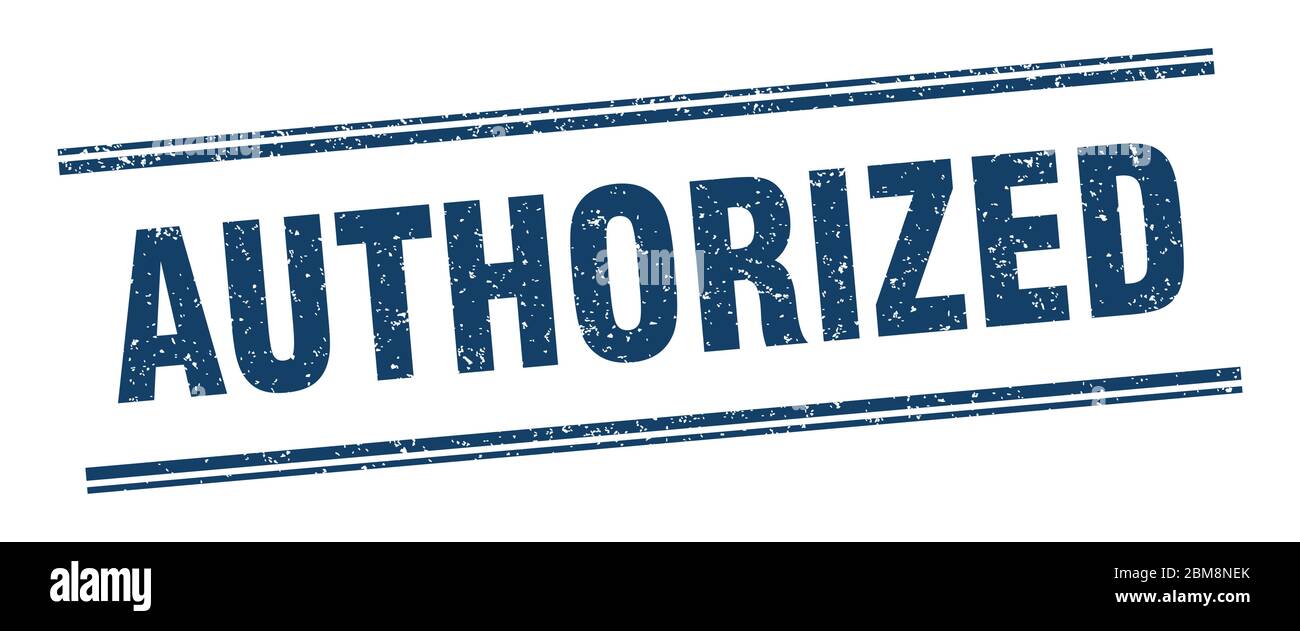 authorized stamp. authorized label. square grunge sign Stock Vector ...