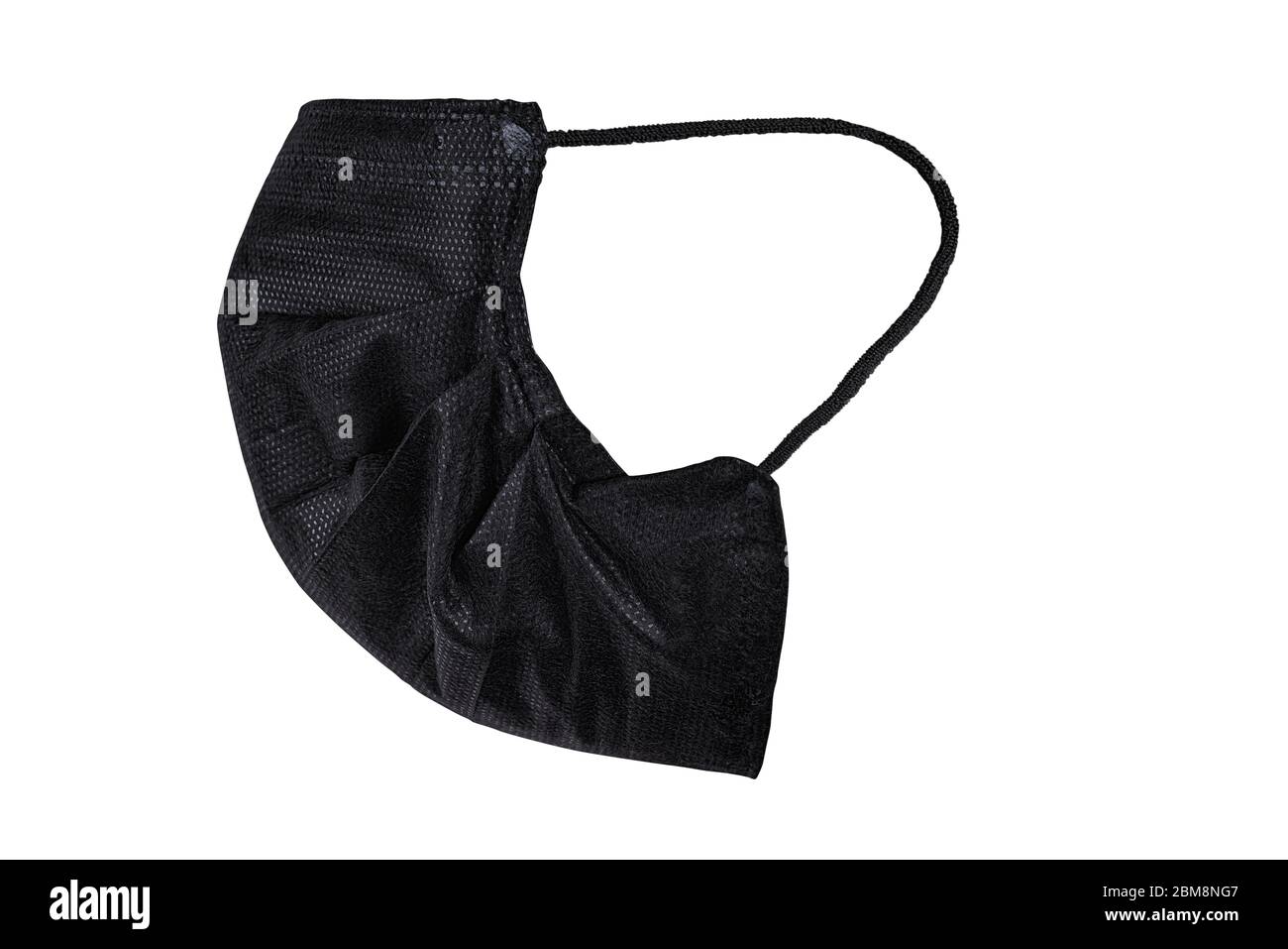 Black medical face mask side view. Isolated on white, clipping path ...