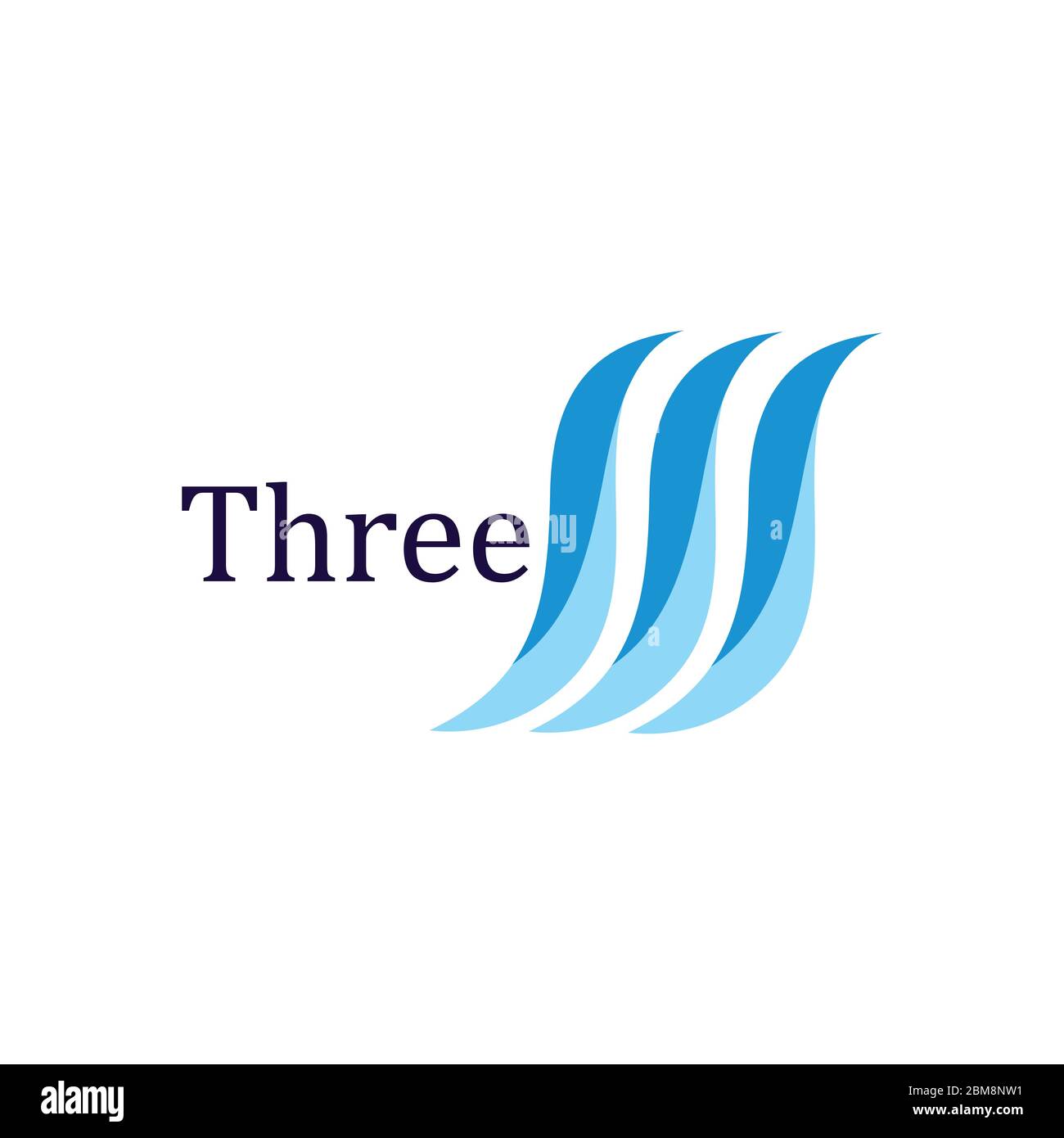 three curves simple 3d logo vector Stock Vector Image & Art - Alamy