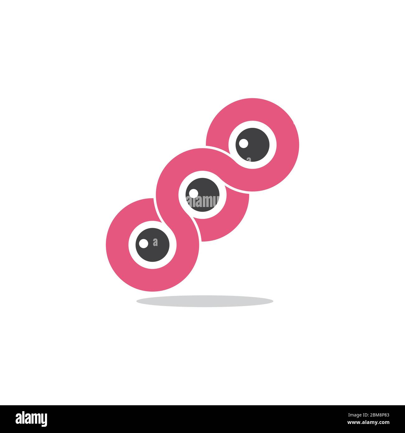 three circles infinity line dots abstract logo vector Stock Vector ...