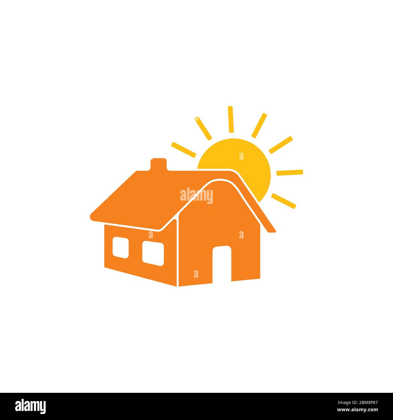 simple geometric sunrise home flat 3d design logo vector Stock Vector ...