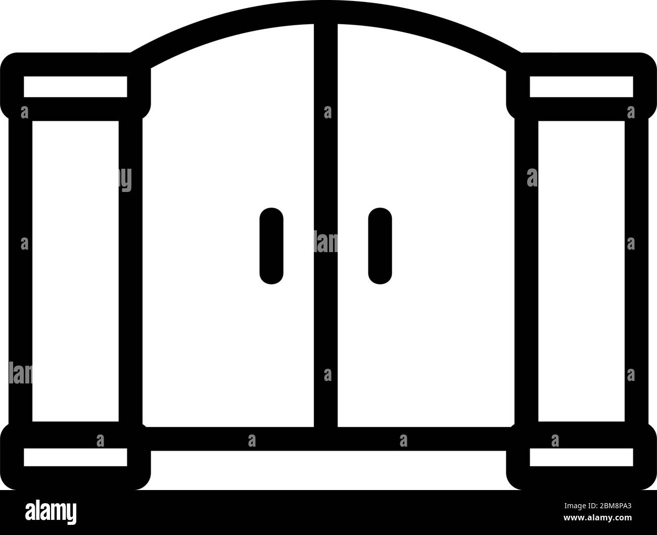 entrance gate to residential building icon vector outline illustration ...