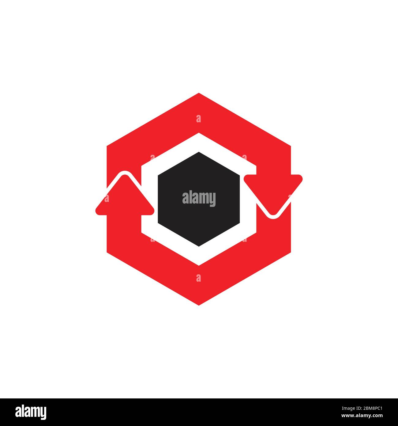 circle hexagonal arrow symbol logo vector Stock Vector Image & Art - Alamy