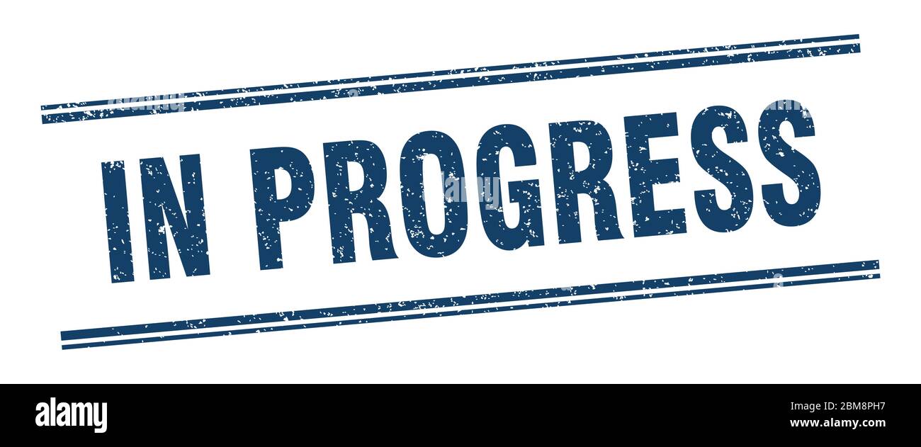 in progress stamp. in progress label. square grunge sign Stock Vector ...