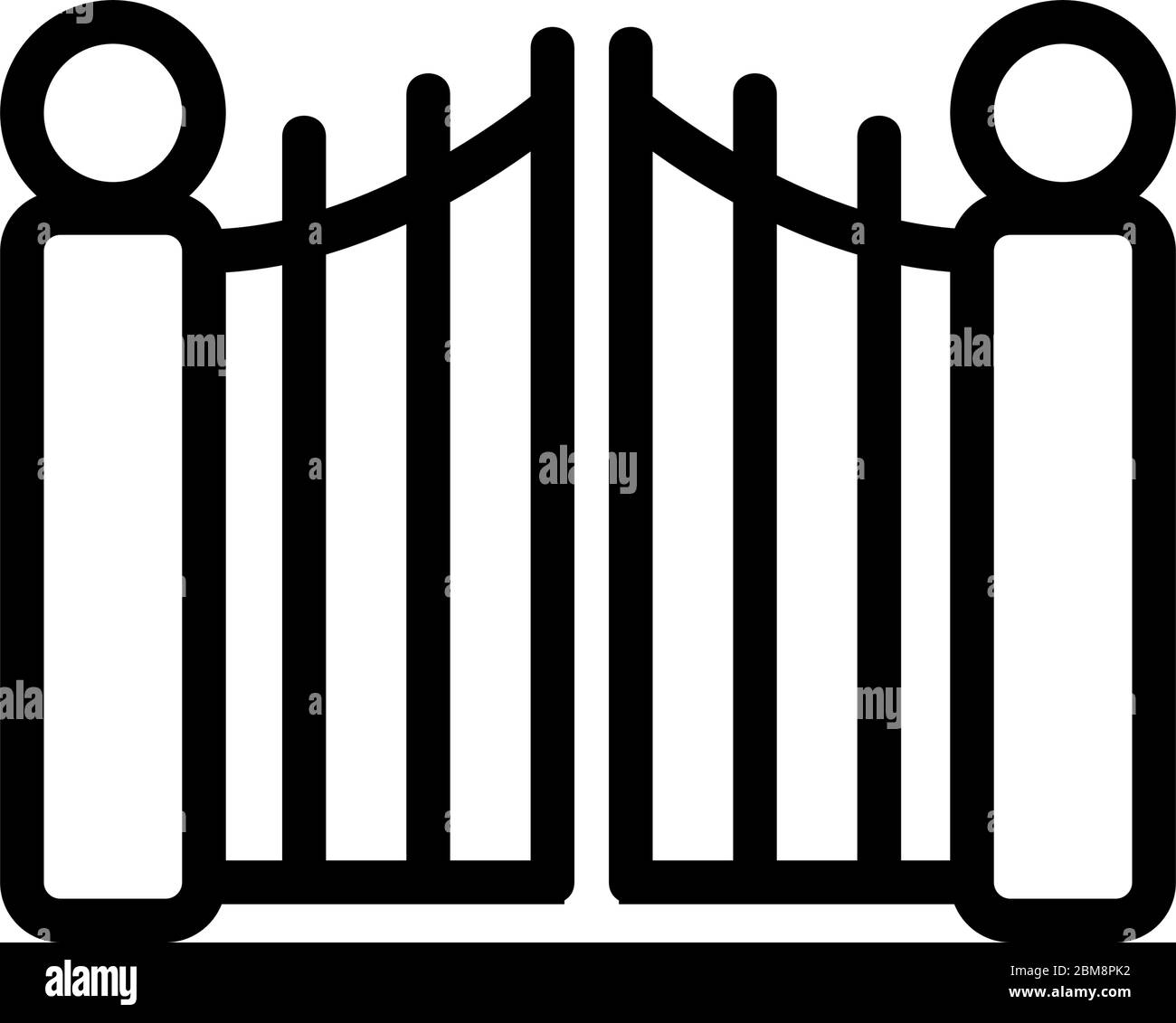 wrought iron entrance gates icon vector outline illustration Stock ...
