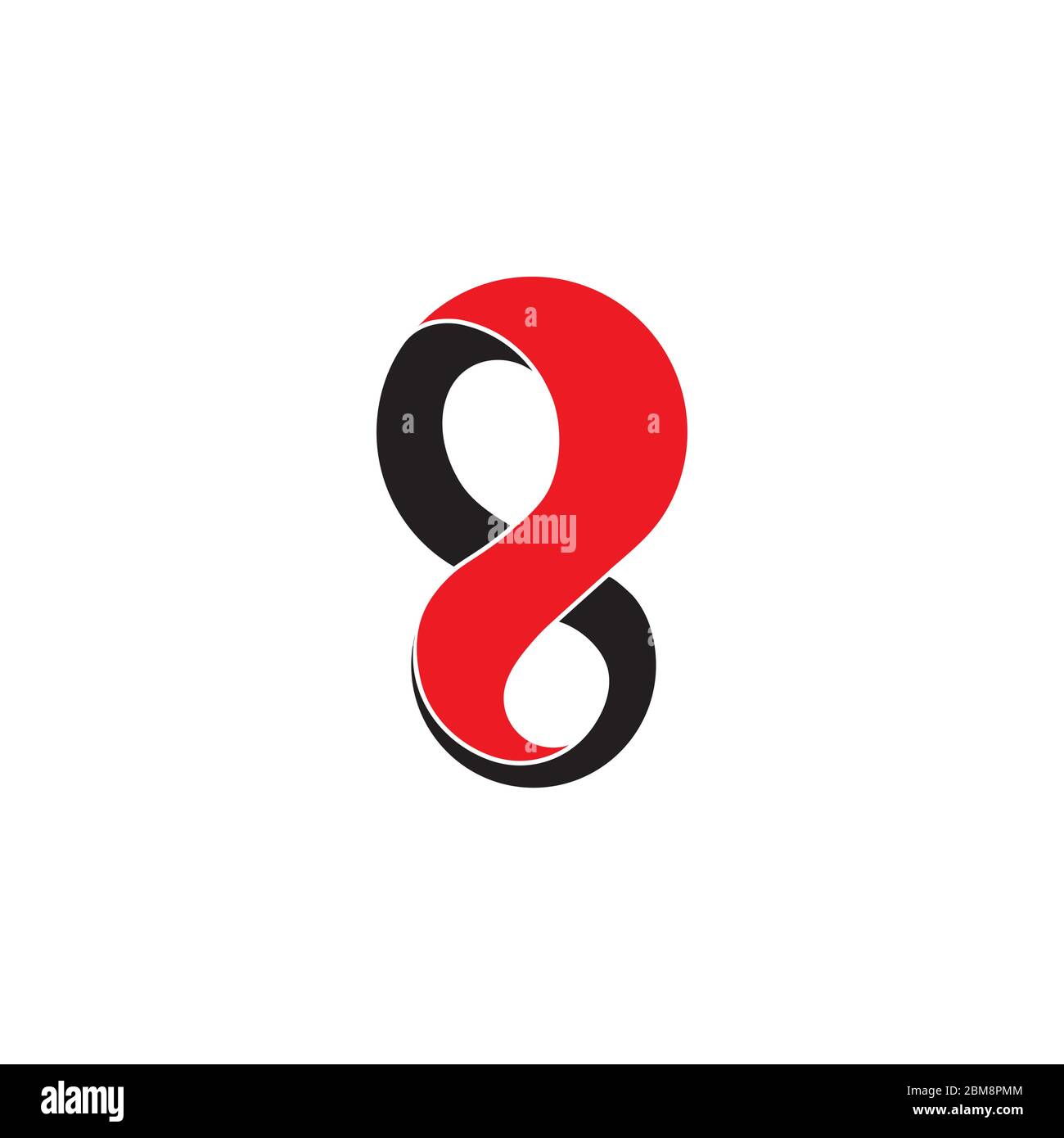 abstract number 8 3d ribbon logo vector Stock Vector Image & Art - Alamy