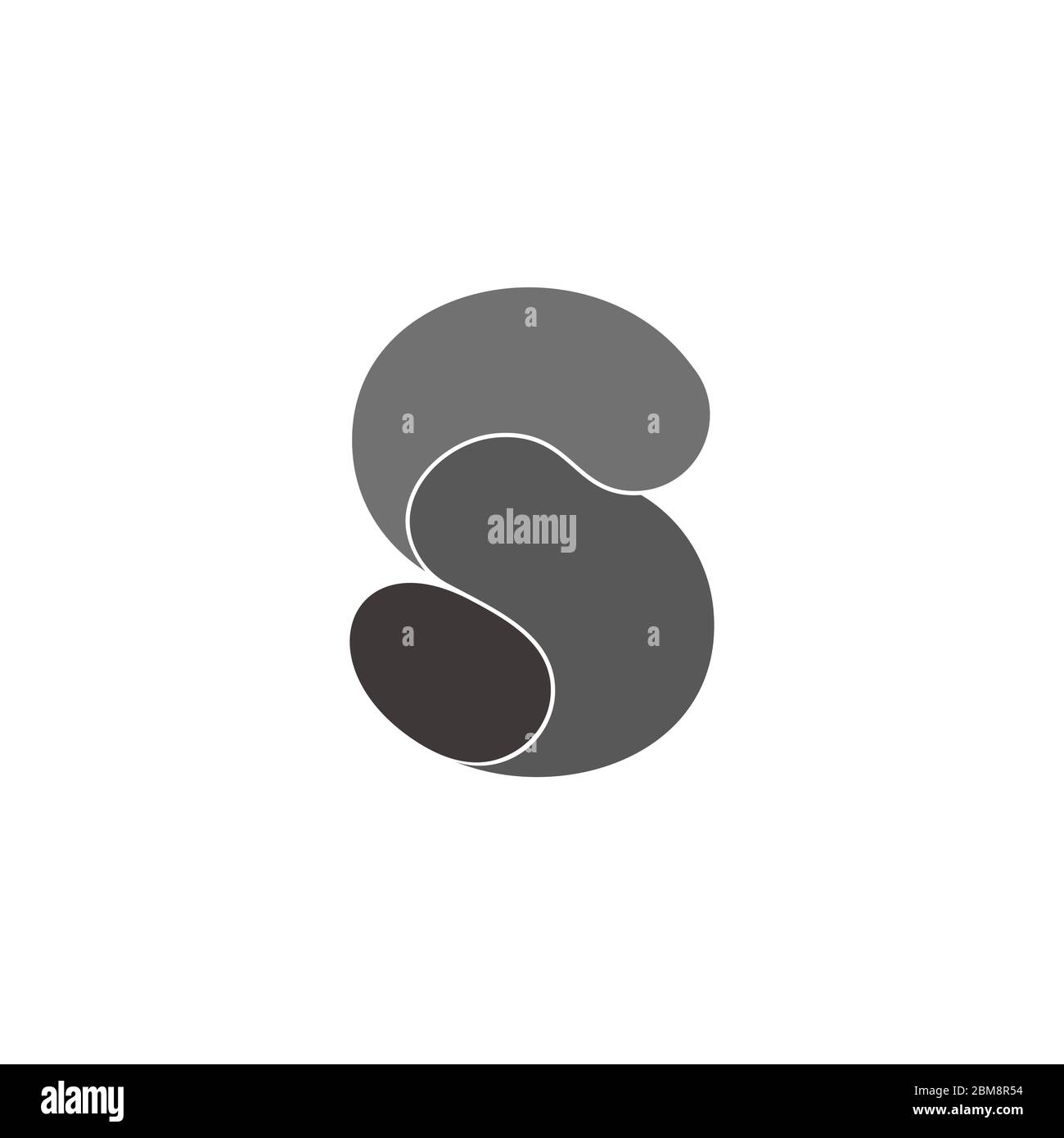 letter s 3d flat curves shadow symbol logo vector Stock Vector Image ...