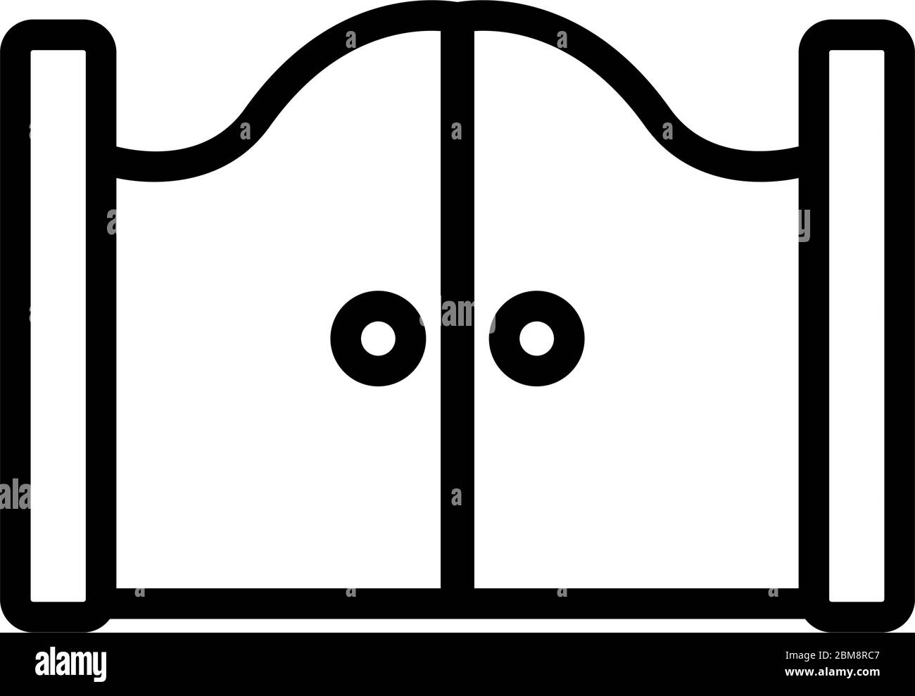 wave-shaped entrance access gate closer view icon vector outline ...