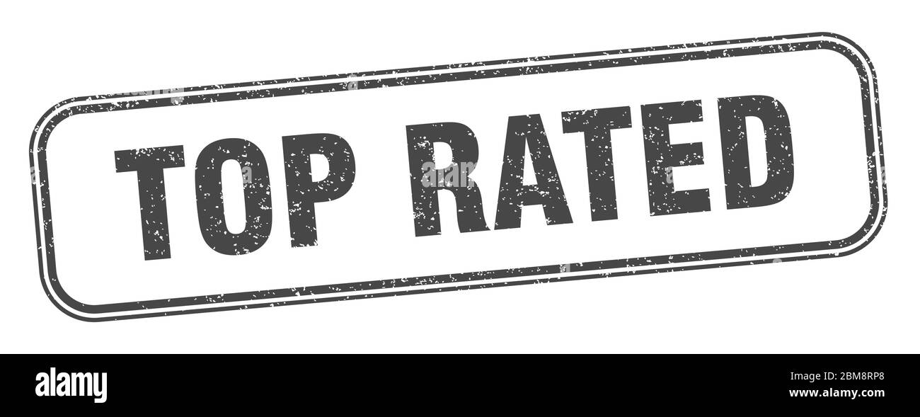 top rated stamp. top rated square grunge sign. label Stock Vector Image ...