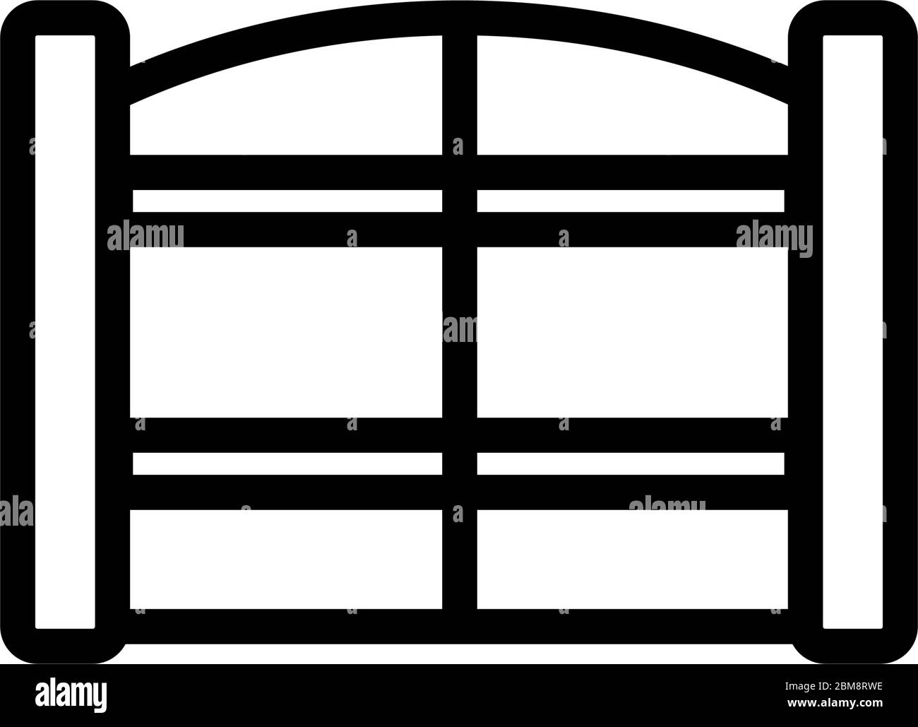 entrance gate with horizontal safety bars icon vector outline ...