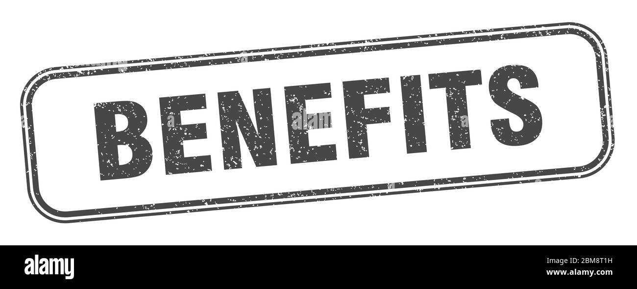 benefits stamp. benefits square grunge sign. label Stock Vector Image ...