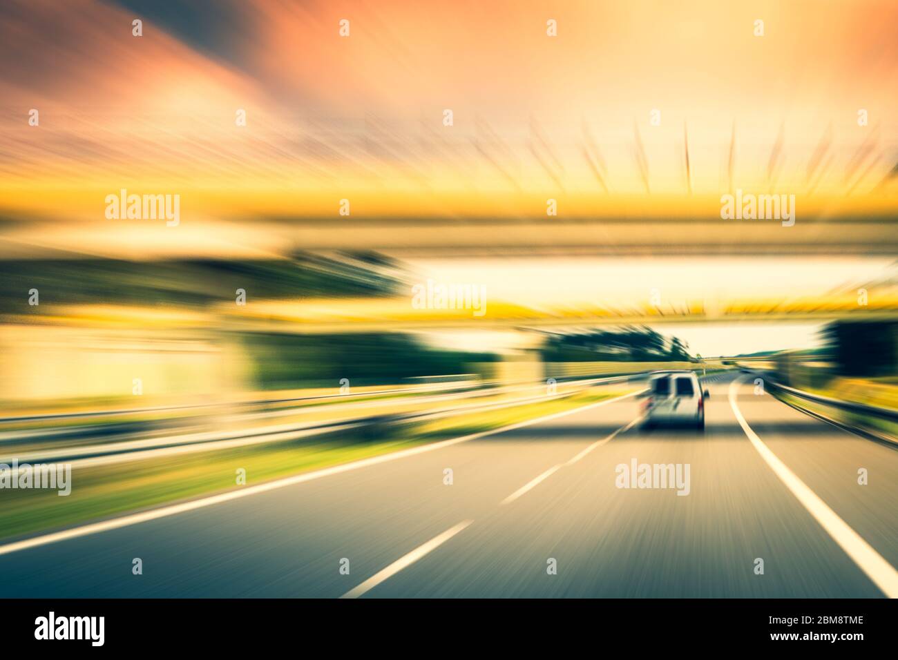 Driving on a highway Stock Photo - Alamy