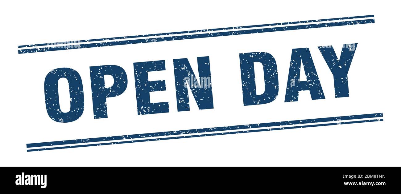 open day stamp. open day label. square grunge sign Stock Vector Image ...
