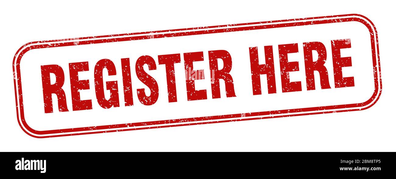 register here stamp. register here square grunge sign. label Stock ...