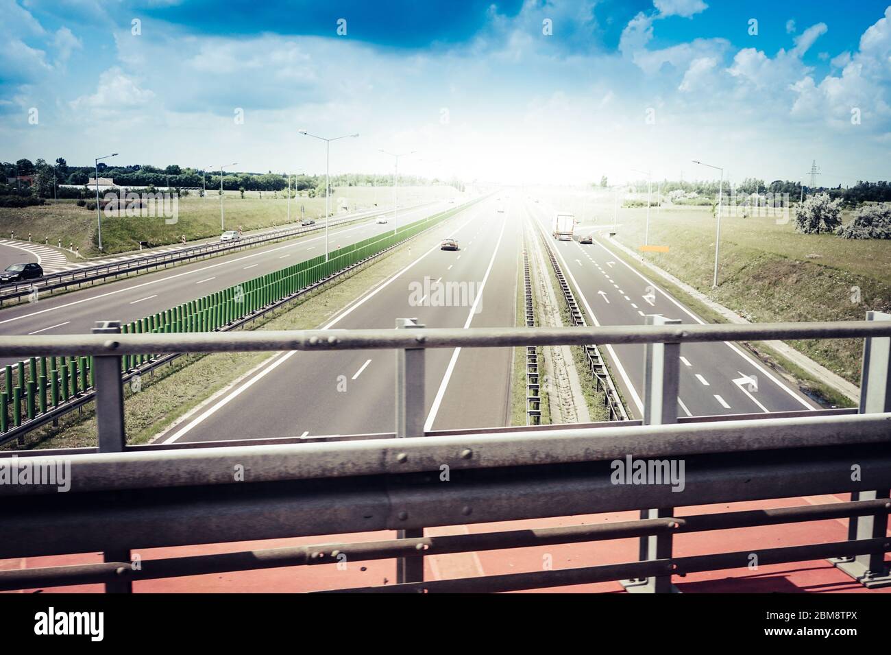 Highway - photograph from a bridge Stock Photo - Alamy