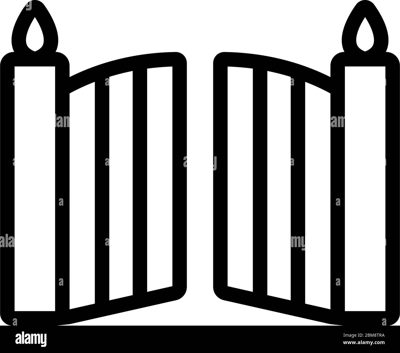 opening vertical entrance gate icon vector outline illustration Stock ...