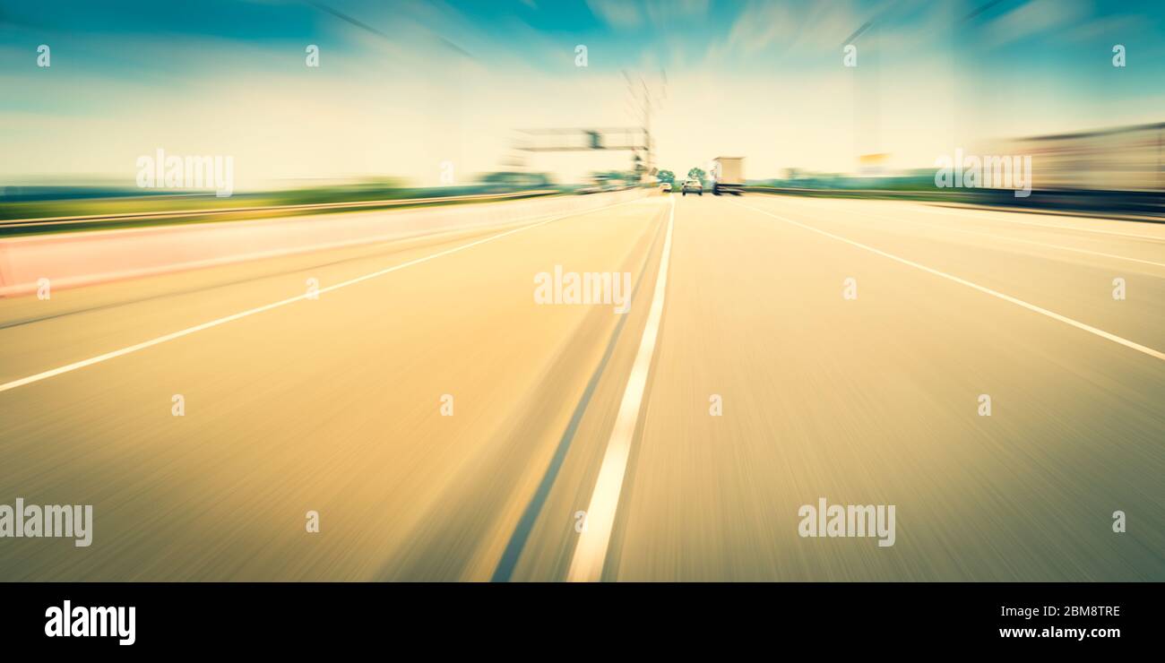 Driving on a highway Stock Photo - Alamy