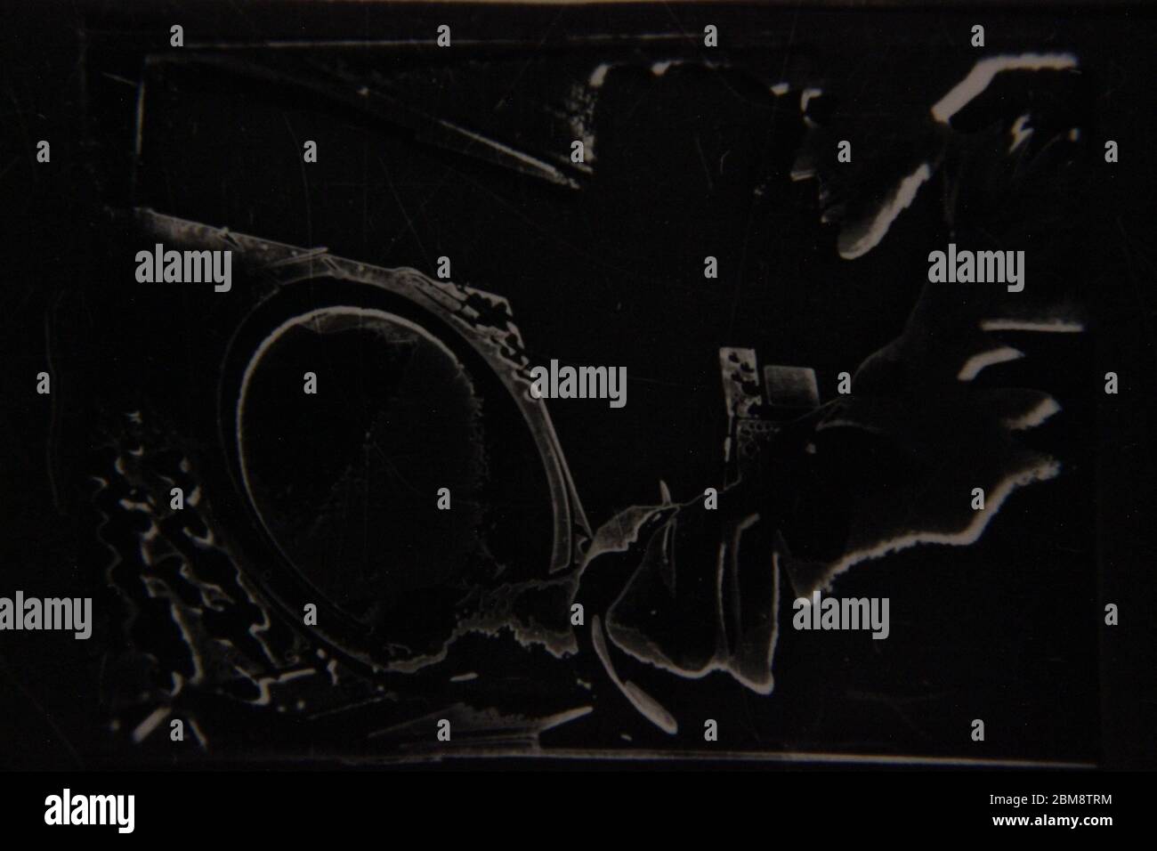 Fine 70s vintage black and white extreme photography of an airport ...