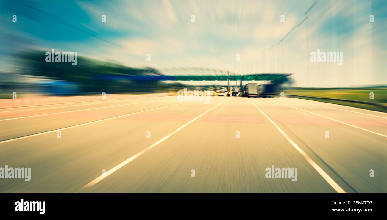 Highway toll gate Stock Photo - Alamy