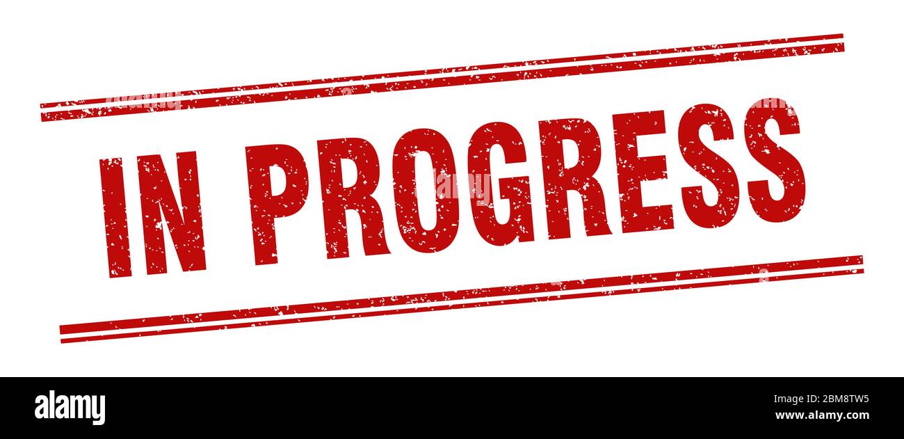 in progress stamp. in progress label. square grunge sign Stock Vector ...