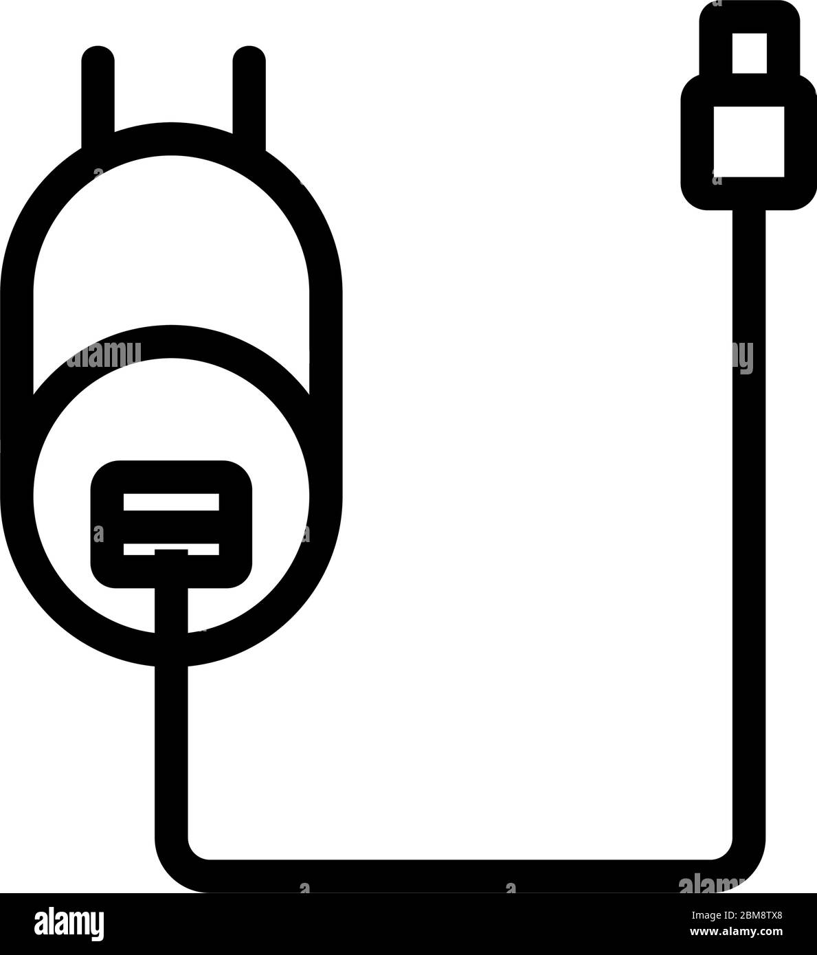 disassembled into parts power supply and cord icon vector outline ...
