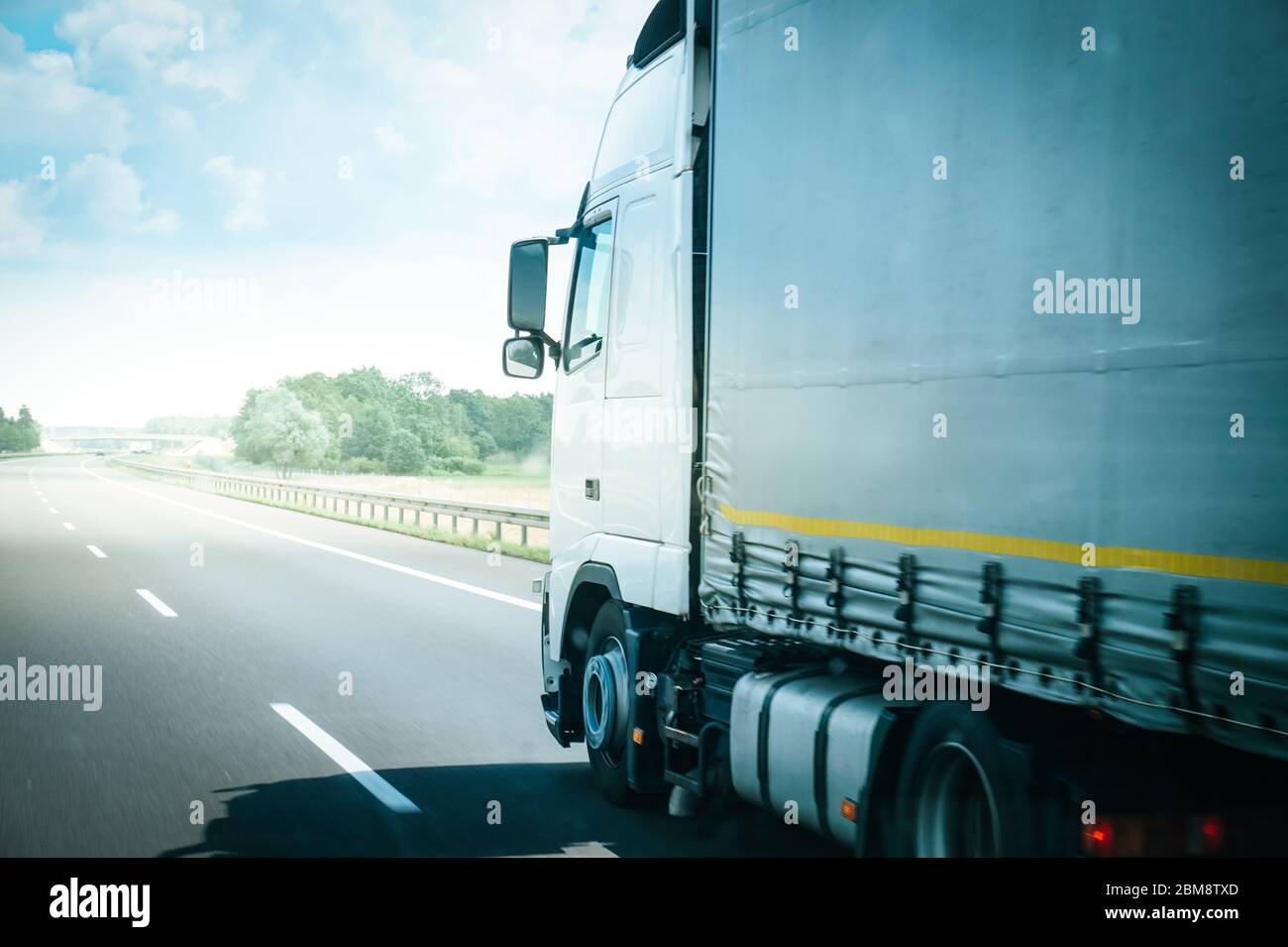Truck on a highway Stock Photo - Alamy