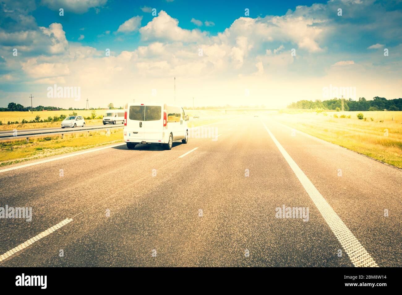 Driving on a highway Stock Photo - Alamy