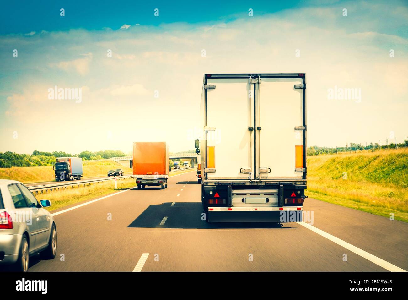 Truck on a highway Stock Photo - Alamy
