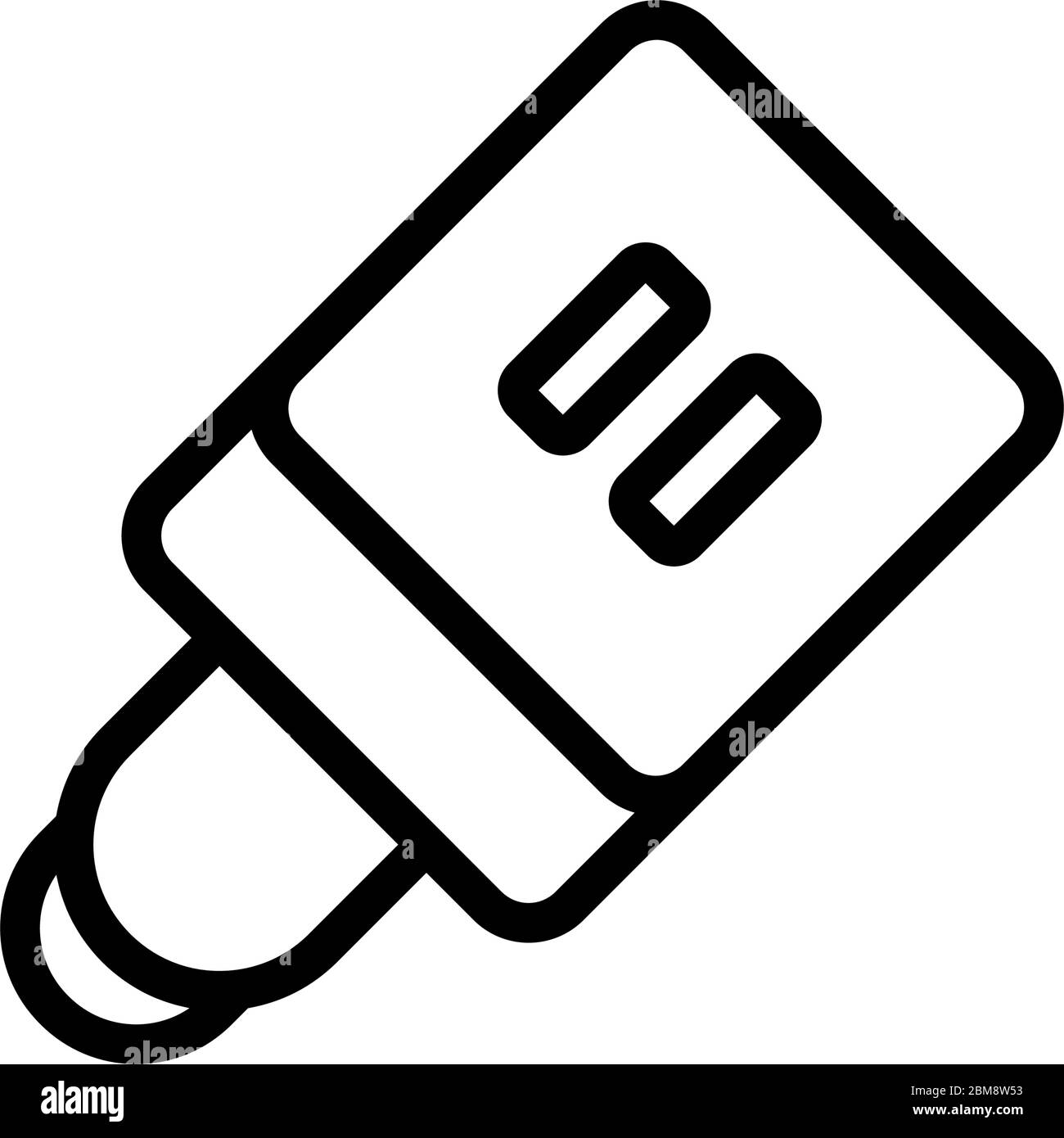 square power block with two connectors top view icon vector outline ...
