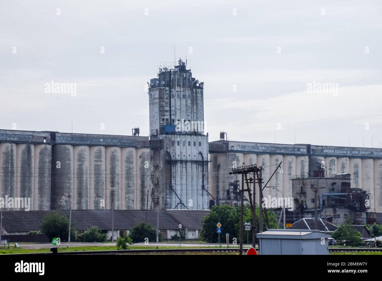 a large grain terminal, Soviet industrial building Stock Photo - Alamy