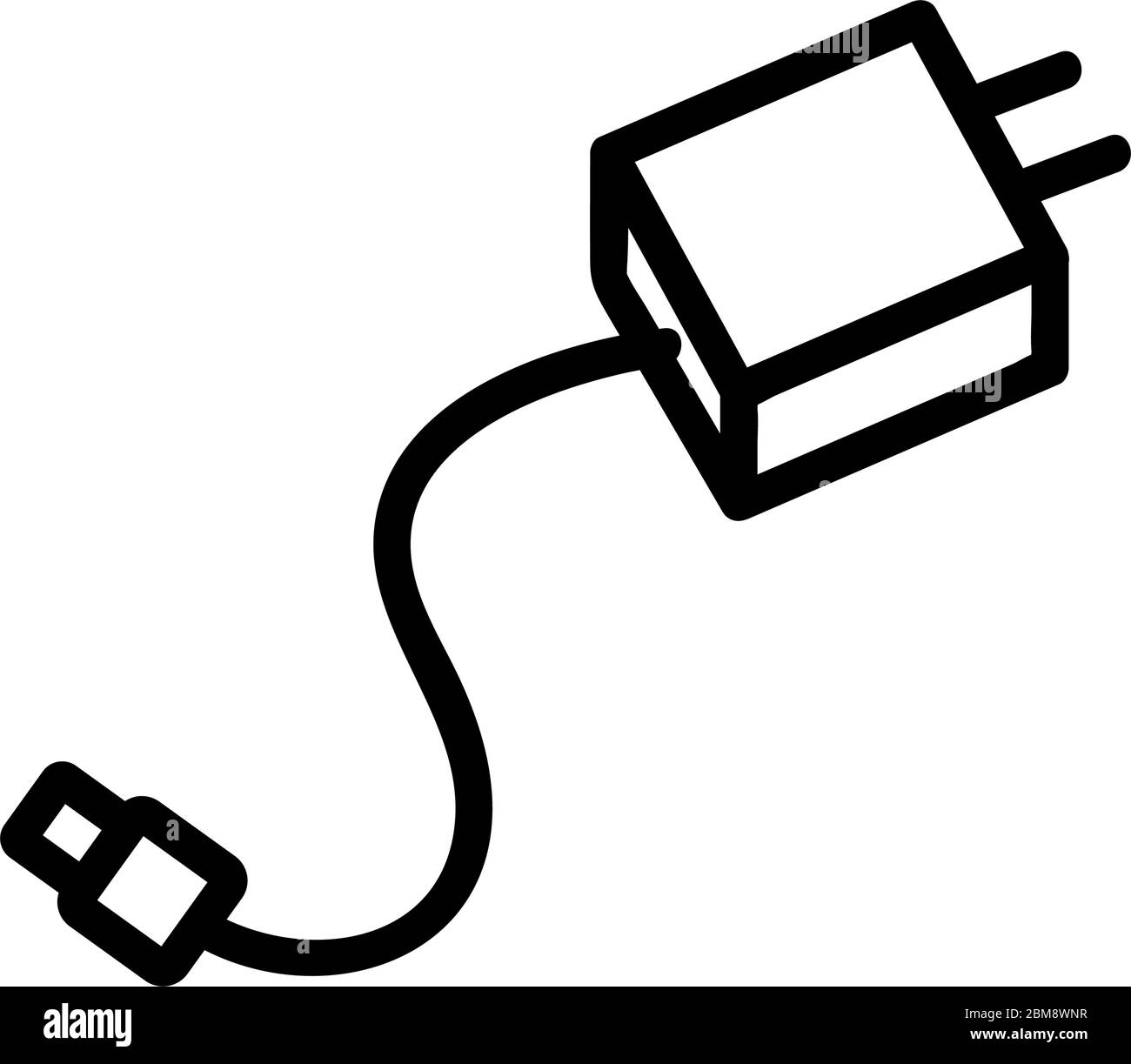 wire and charging power supply icon vector outline illustration Stock ...