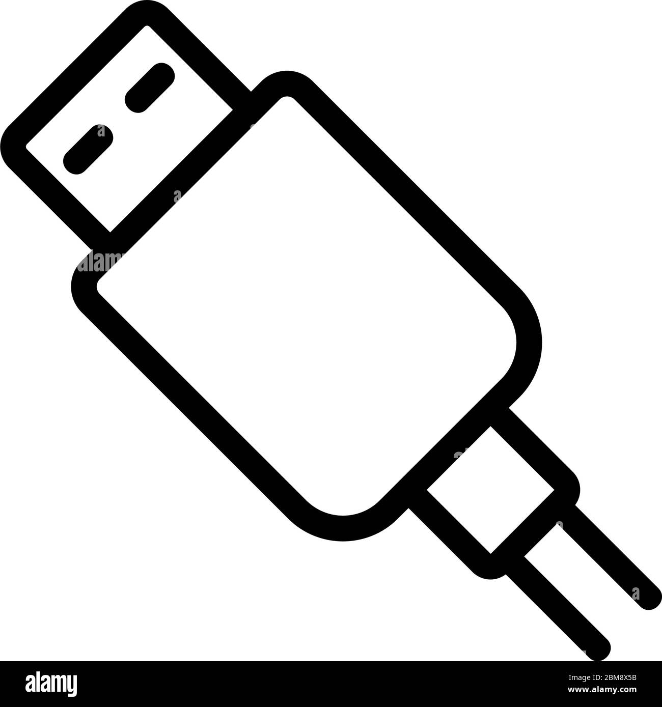 usb charging wire icon vector outline illustration Stock Vector Image ...