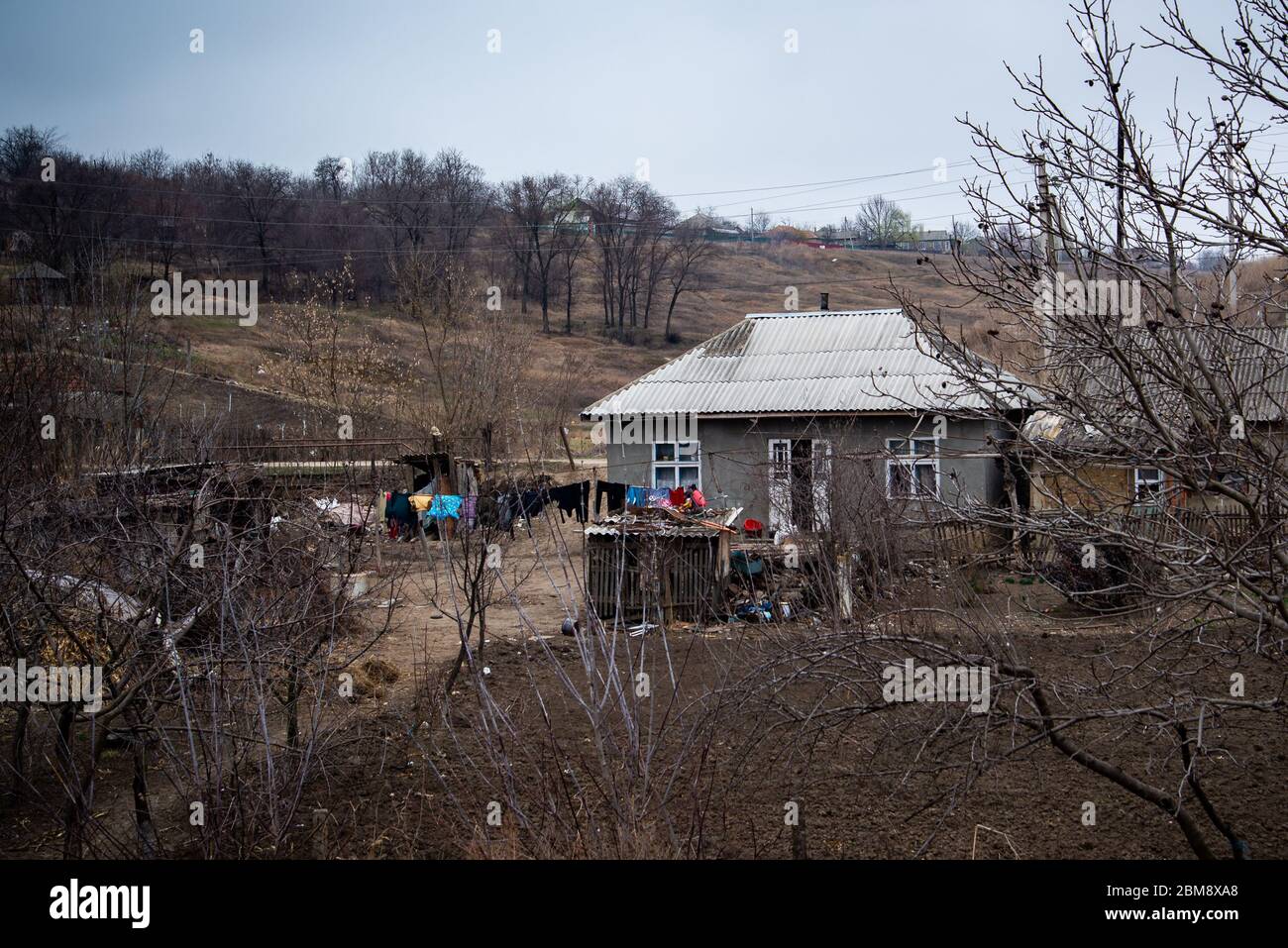 Poor village in Romania, Europe countryside. People life in Romania ...