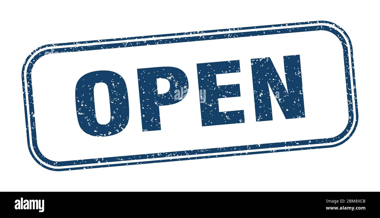 open stamp. open square grunge sign. label Stock Vector Image & Art - Alamy