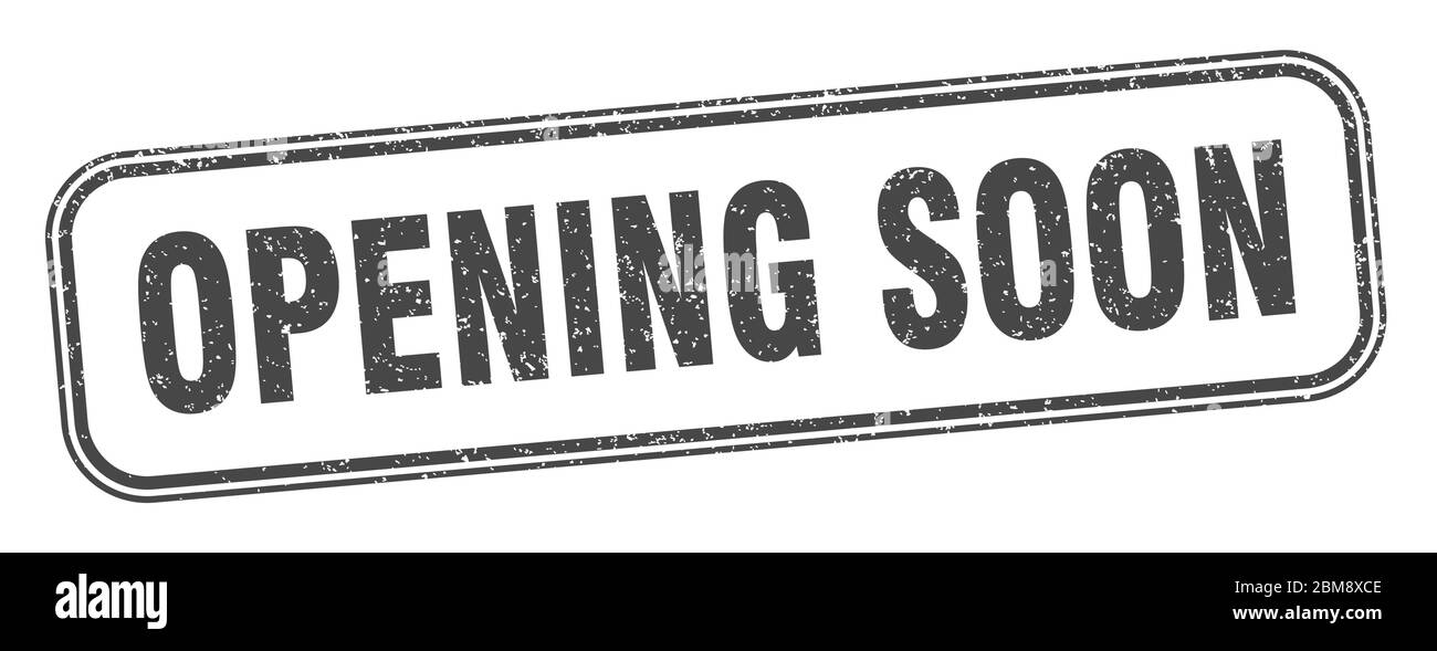 opening soon stamp. opening soon square grunge sign. label Stock Vector ...