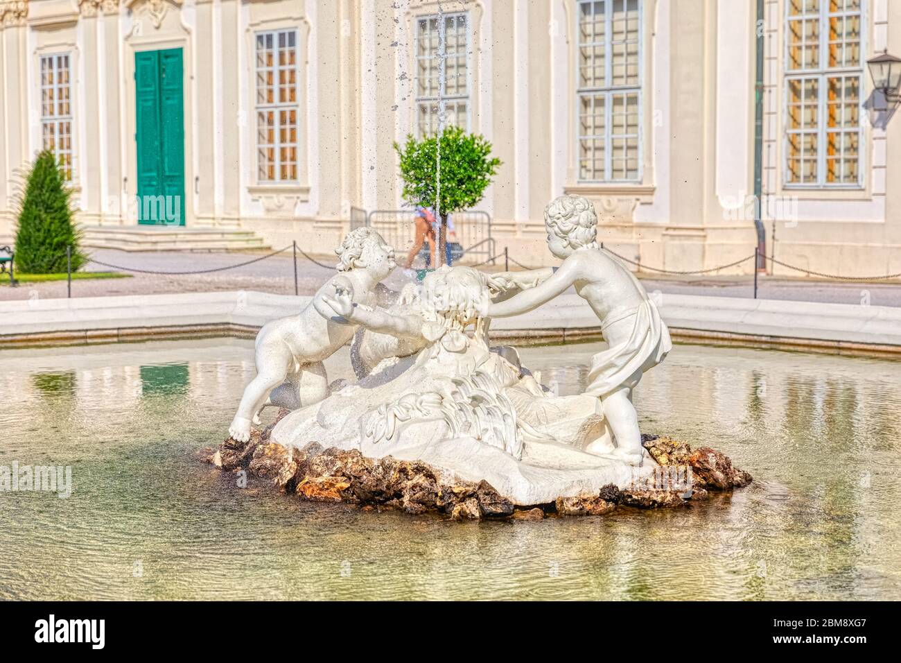 Vienna Belvedere stone statues in fountain Austria Stock Photo - Alamy
