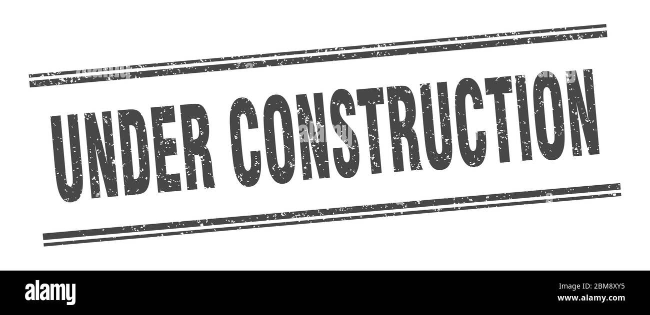 under construction stamp. under construction label. square grunge sign ...