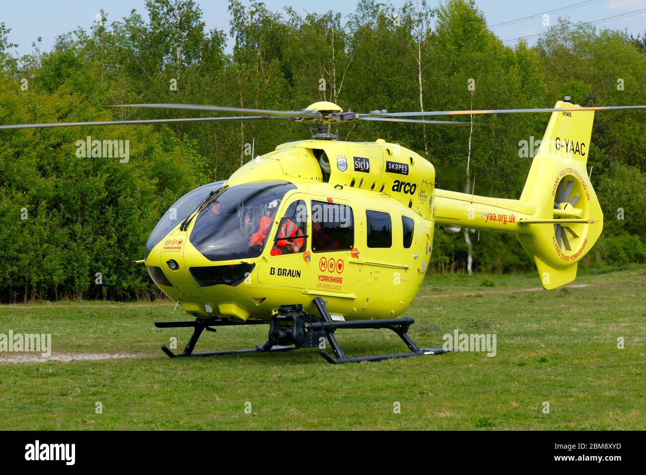 Airbus yellow helicopter hi-res stock photography and images - Alamy