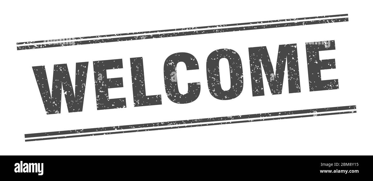 welcome stamp. welcome label. square grunge sign Stock Vector Image ...