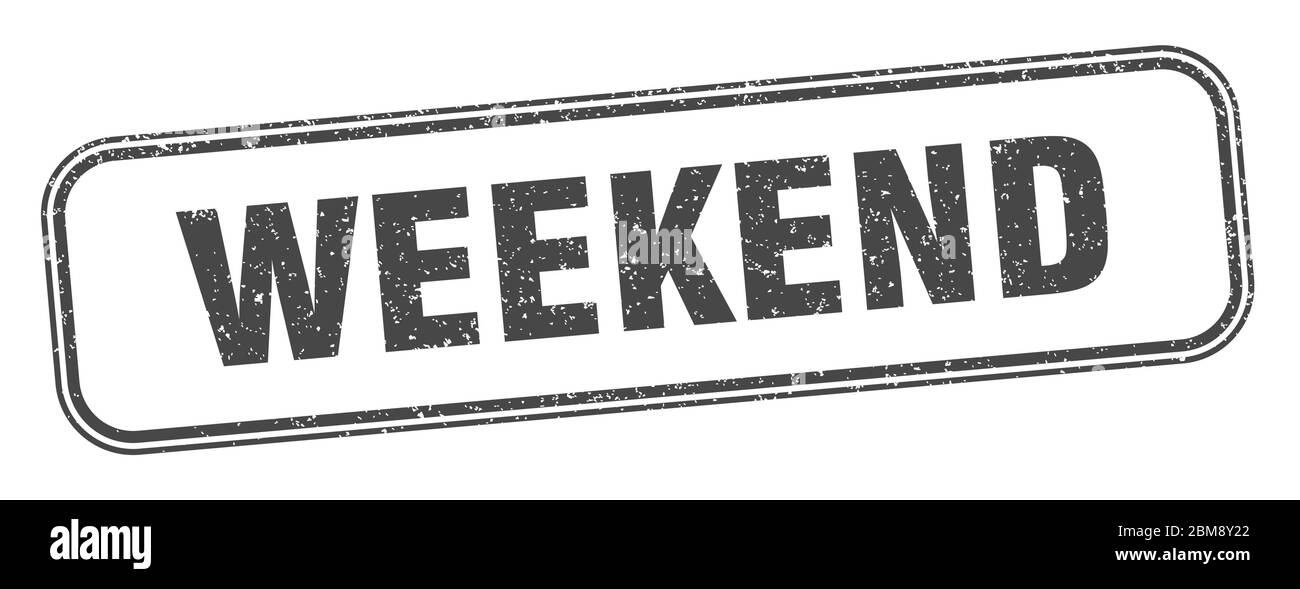 Weekend stamp label square Black and White Stock Photos & Images - Alamy