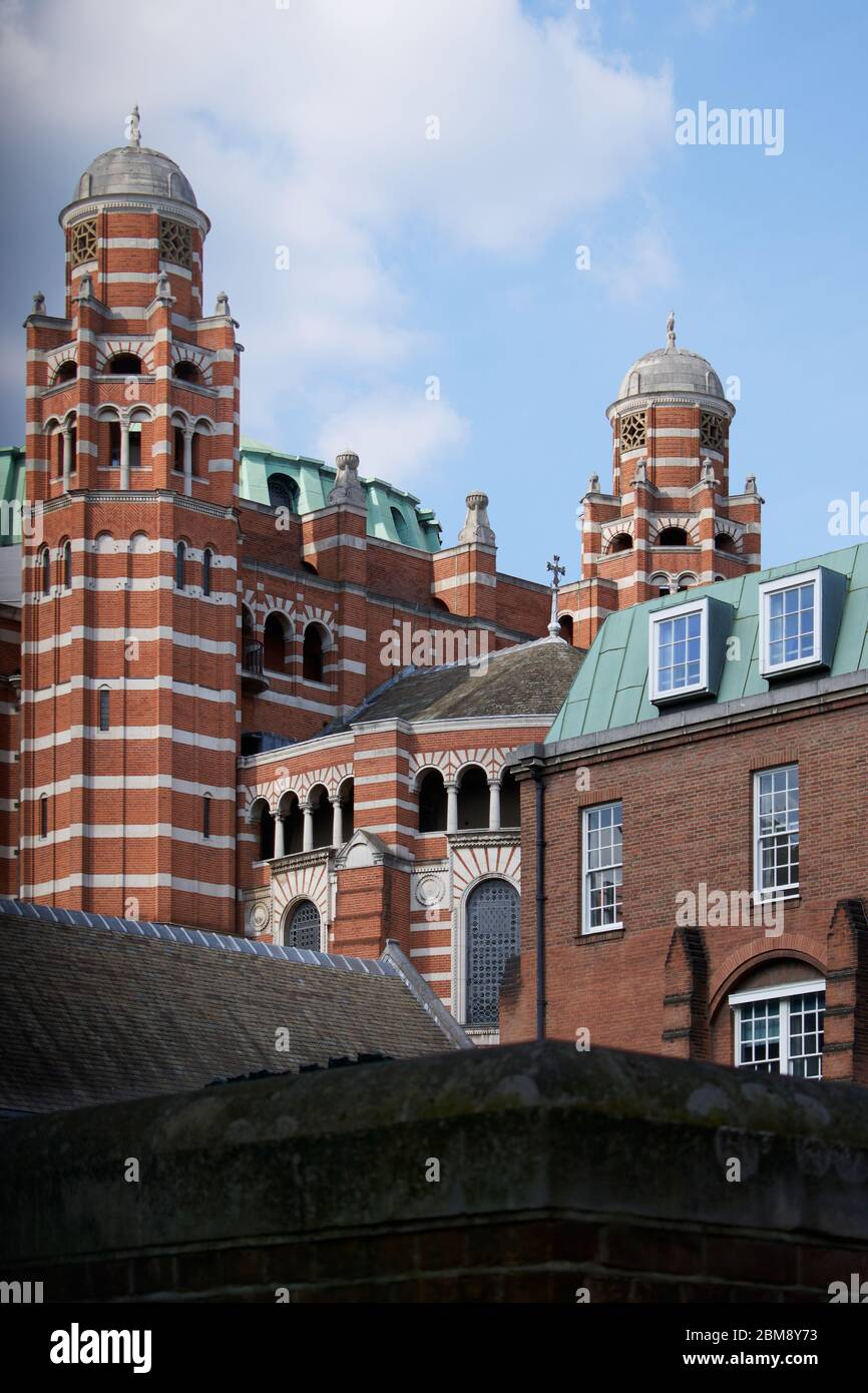 Westminster Cathedral side tower from street level Stock Photo - Alamy