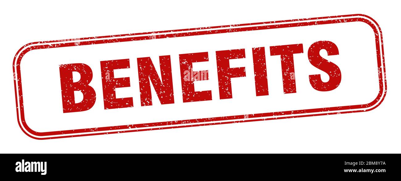 benefits stamp. benefits square grunge sign. label Stock Vector Image ...