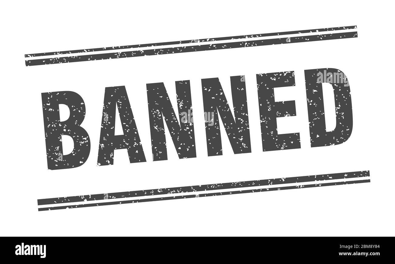 banned stamp. banned label. square grunge sign Stock Vector Image & Art ...
