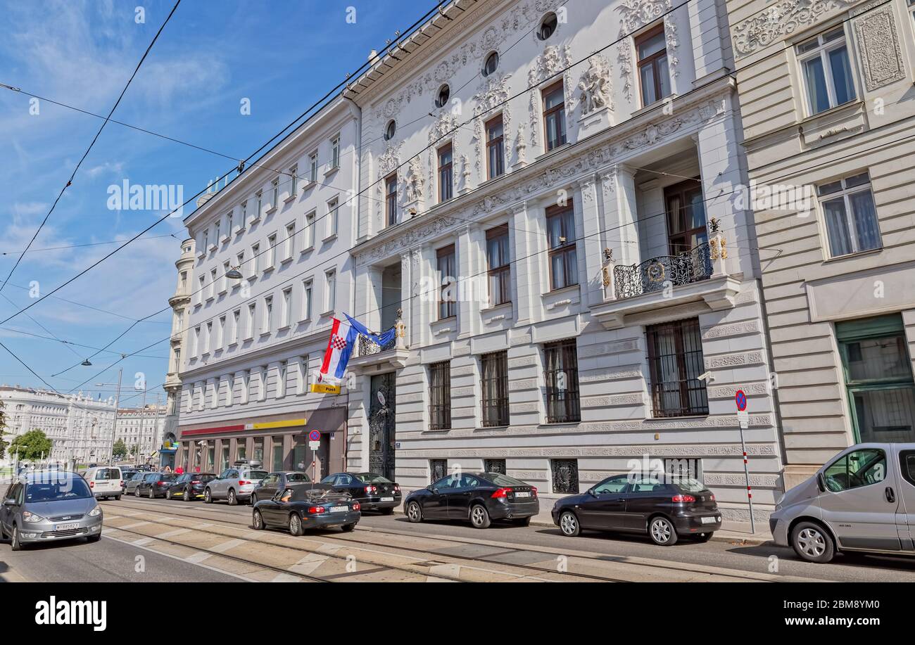 Croatian Embassy street view in Vienna Austria Stock Photo - Alamy