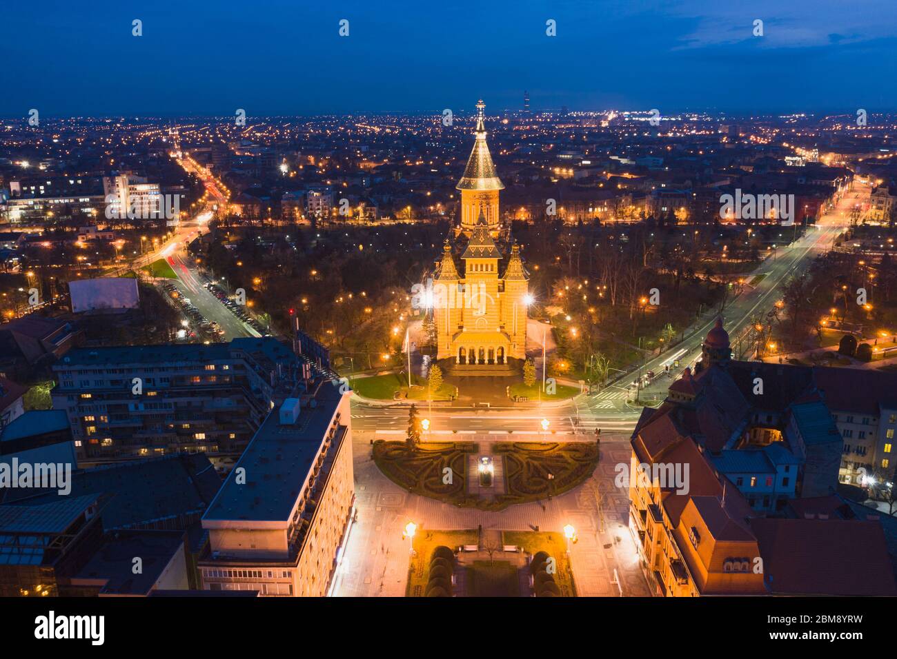 Aerial view romania night hi-res stock photography and images - Alamy