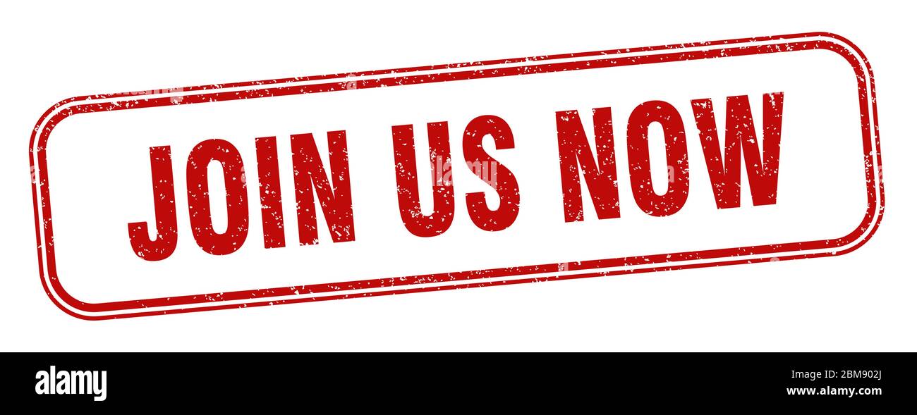 join us now stamp. join us now square grunge sign. label Stock Vector ...