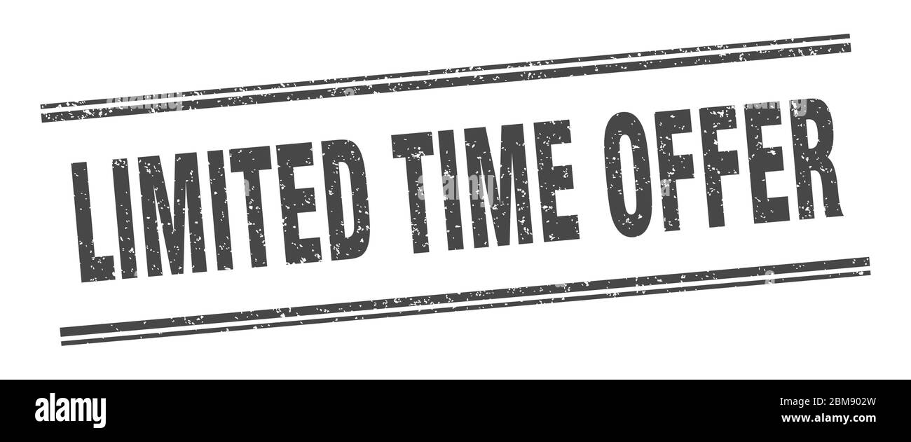 limited time offer stamp. limited time offer label. square grunge sign ...