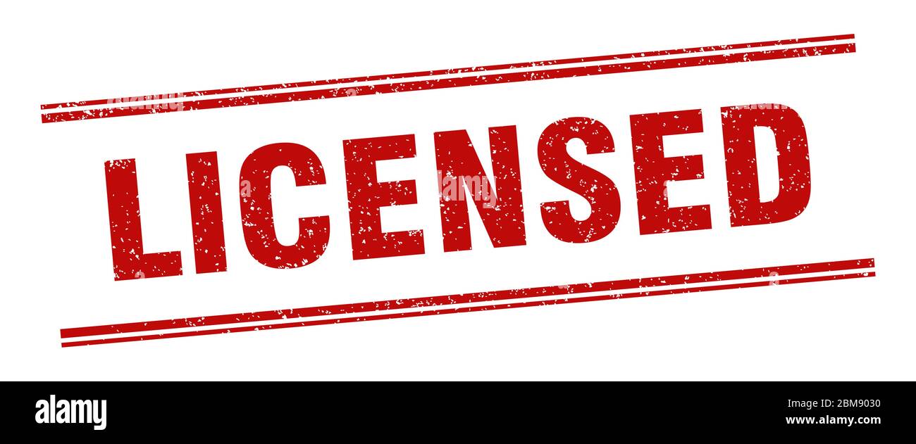 licensed stamp. licensed label. square grunge sign Stock Vector Image ...