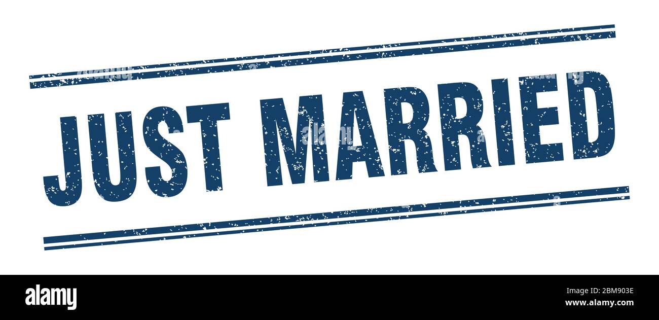 just married stamp. just married label. square grunge sign Stock Vector ...